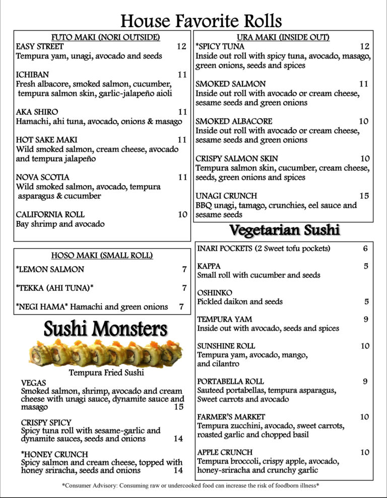 Menu - Sushi Spot